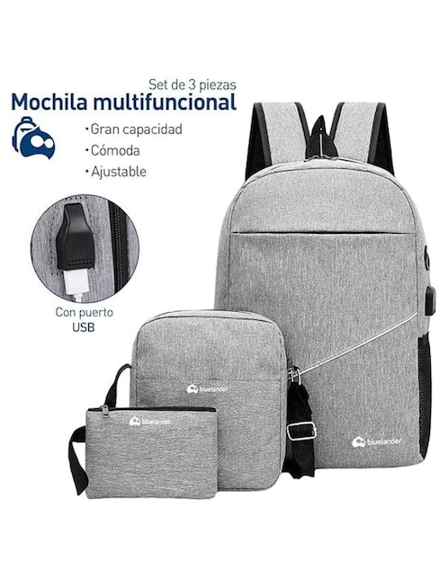 Set mochila antirrobo Bluelander unisex 3
