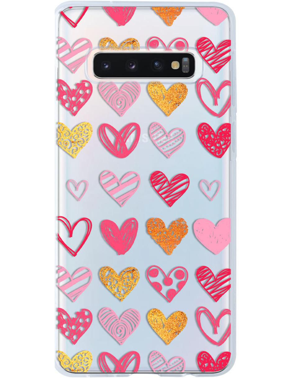 Funda para celular Samsung Corazones Handmade de silicón